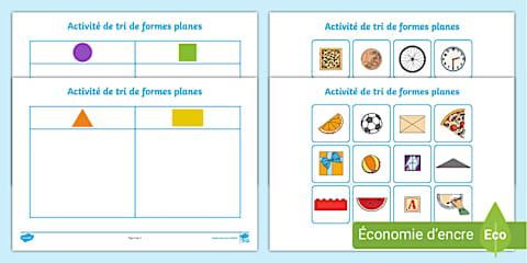 2D Shape Sorting Activity French