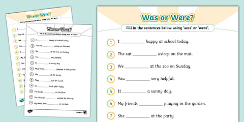 ESL Was/Were Activity Sheet [Kids, A2]