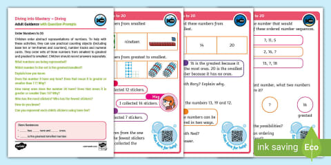 Year 1 Diving into Mastery: Step 8 The Number Line to 20 Activity Cards