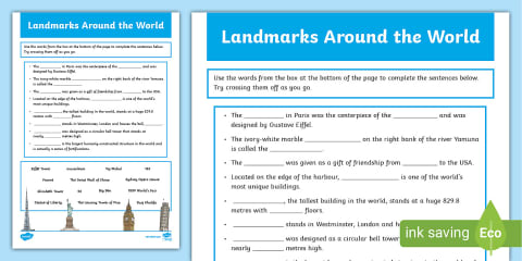 Famous Landmarks Around the World Circles Booklet
