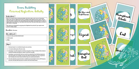 Team Building Personal Reflection Activity Cards