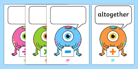 Basic Math Operations Vocabulary Posters