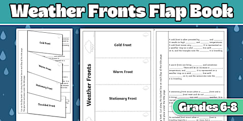 My Weather Fronts Study & Notes Flap Book for 6th-8th Grade