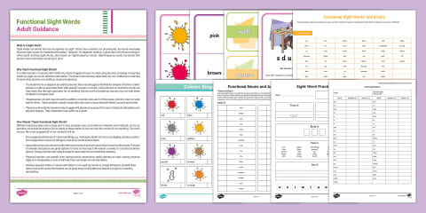 Functional Sight Words Adult Guidance