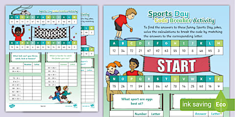 Sport-Themed Colour and Count Worksheet