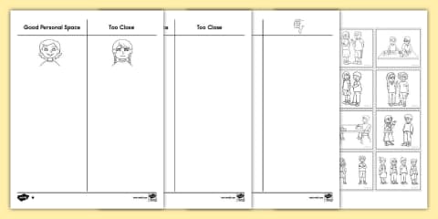 My Personal Space Bubble Trace and Color Worksheet