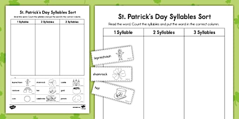 Summer Syllables Clap, Count, and Color Worksheet for PreK-K