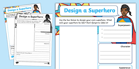 Superhero Transition Writing Template