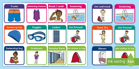 Swimming Visual Routine Cards