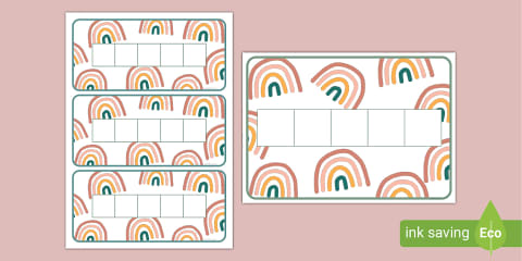 Muted Rainbow Ten-Frame Template