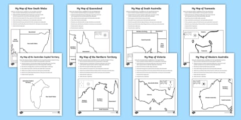 Map of Australia Jigsaw Cut and Paste Activity