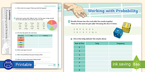 Probability – What Are Outcomes? Activity Sheet