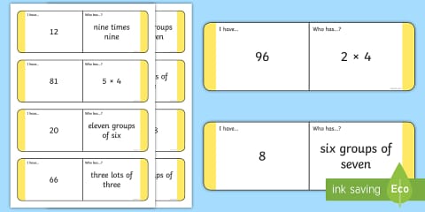 Loop Cards 2, 3, 5 and 10 Times Tables