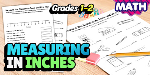 Measure in Inches! Worksheet and Line Plot Activity for K-2nd Grade