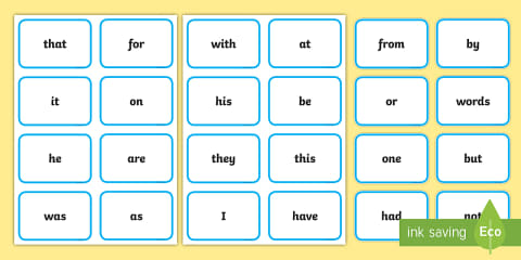 100 Sight Words Flashcards