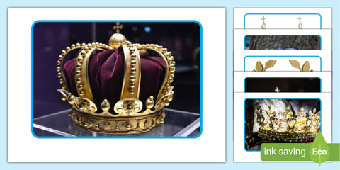 Design a Crown for King Charles III 2D Shape Cutting Skills Activity