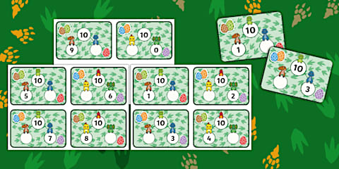 Dinosaur Number Bonds of 10 Dominoes