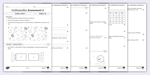 Grade 5 Mathematics - Term 2 - Assessment 1 (CAPS Aligned)