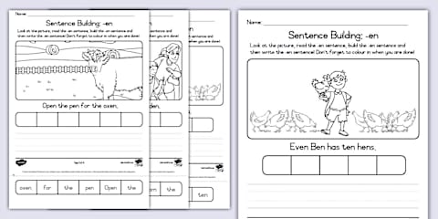 Grade 1 English - Phonics -Worksheet: Sentence Building: -es (CAPS Aligned)