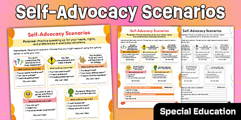 Asking for Help Social Story Mini Book and Scenario Practice Cards for SLP