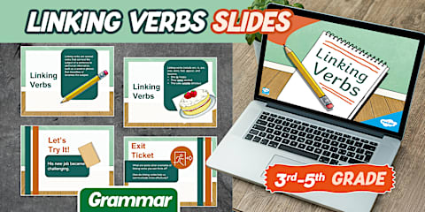 Action and Linking Verbs Worksheet for 3rd-5th Grade