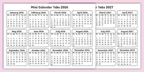 Botanical Themed | Month at a Glance Calendar | 2026-2027