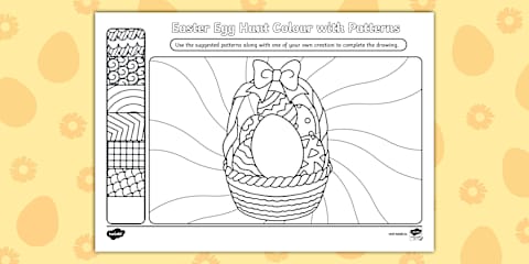 Easter Egg Colour with Patterns Activity