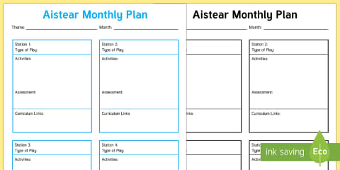Aistear Observation Template - Twinkl Educational Resource