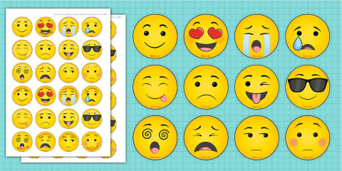 Teacher Aide - Reward Stickers - Emoji Smiles