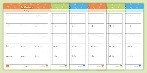 KS2 SATs Arithmetic Test Year 6 Practice Topic Questions