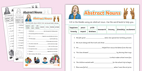 Abstract Nouns Activity Sheet
