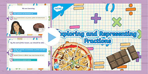 Grade 4 Representing Fractions PowerPoint Lesson French