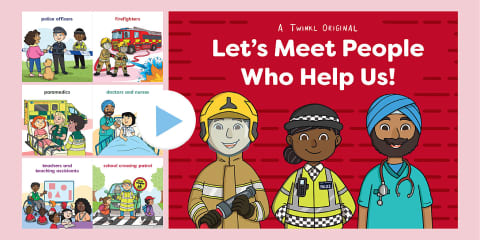 People Who Help Us Picture and Word Colouring Sheets