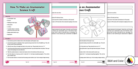 Anemometer Craft Instructions