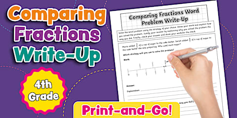 Fourth Grade Approximation of Fractions Word Problems Worksheet