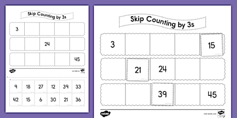 Skip Counting by 2s Cut and Paste Activity for 1st-2nd Grade
