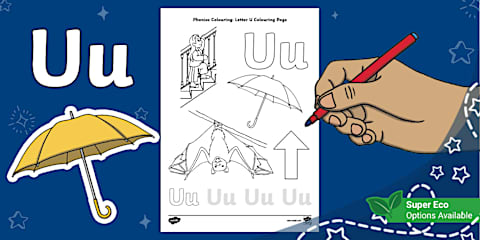 Initial u Sound Colouring Sheet