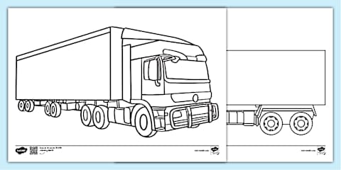 Lorry Colour-by-Number Pages