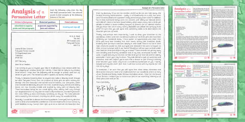 Persuasive Letter Examples Writing KS2 Resource Pack
