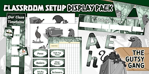 The Gutsy Gang Book Series - Nature Editable Name Colouring Bookmarks