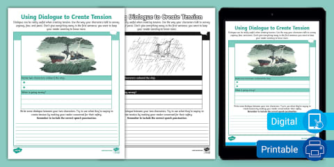 Using Dialogue to Describe Characters Worksheet for 6th-8th Grade