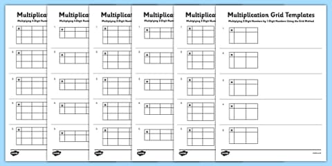 Grid Method Multiplication Worksheets - Maths Resources