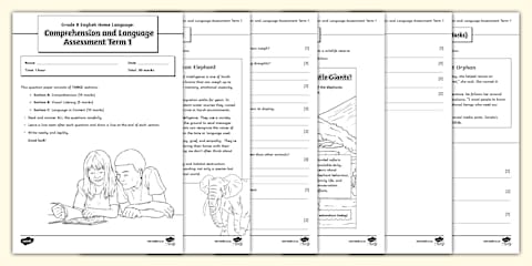 Grade 8 English Home Language: Comprehension assessment Term 1