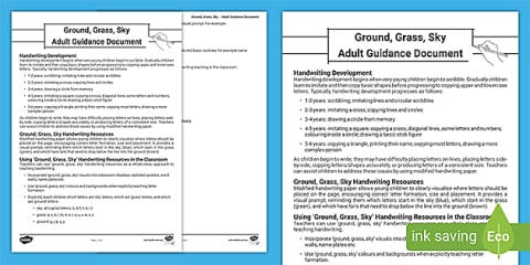 Ground, Grass and Sky Printable Handwriting Paper - EYLF