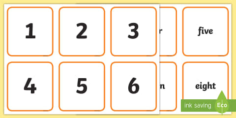 Numbers 0 to 100 Matching Cards