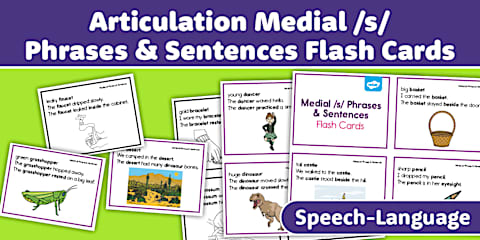 Articulation Final /s/ Phrases and Sentences Flash Cards for SLP