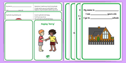 Saying Sorry Worksheet