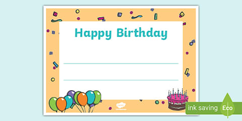 Muted Rainbow-Themed Happy Birthday Certificate
