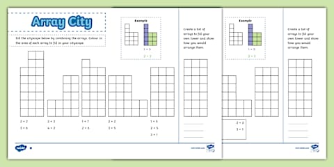 Third Grade Array City Worksheet