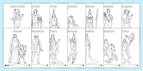 Greek Gods and Goddesses Matching Cards
